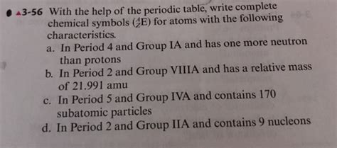 Solved With The Help Of The Periodic Table Write Complete