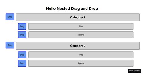 react beautiful dnd nested example forked codesandbox