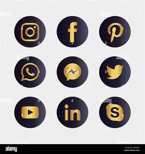 Set Of Popular Social Media Icons Instagram Facebook Twitter