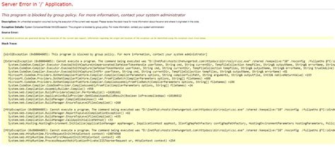 c how to fix the server error parse error after deploying te asp