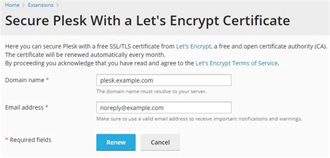 how to manually renew a let s encrypt certificate in plesk support