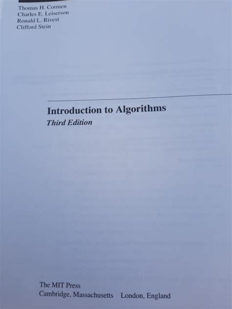 Introduction To Algorithms 3rd Edition
