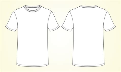 Regular Fit Short Sleeve T Shirt Technical Fashion Flat Sketch Vector