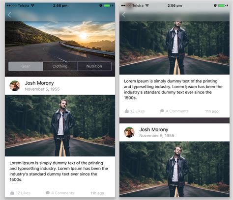 create a stylish news feed layout in ionic 2 and 3