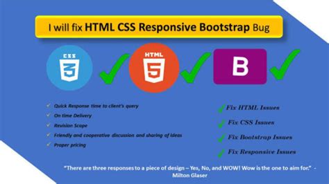 fix html css bootstrap responsive bugs issues by shehram7 fiverr