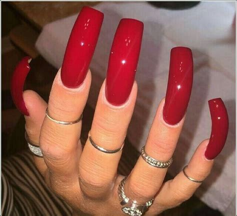 Pin By Enticing On Long Nails Long Red Nails Long Square Acrylic