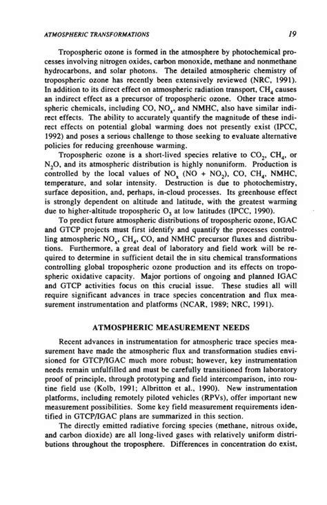 Atmospheric Transformations Forcing Gas Concentration Levels And