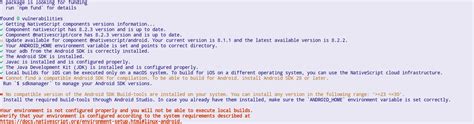 nativescript why ns doctor android has an issue stack overflow