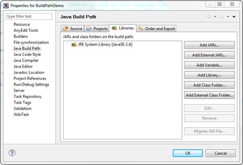 setting up a user library in eclipse
