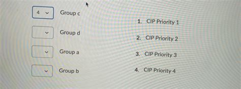 Solved Following The Cip Rules Prioritize The Groups Around