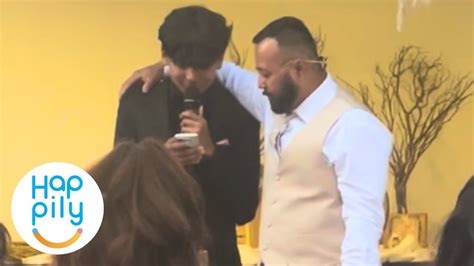 Son Gives Emotional Speech To Stepdad On Their Wedding Day Youtube