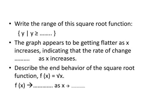 Graphing Square Root Functions Ppt Download