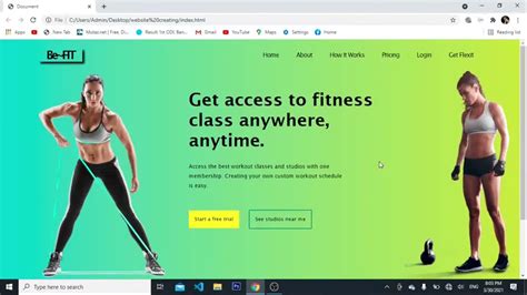 create fitness website using html and css youtube