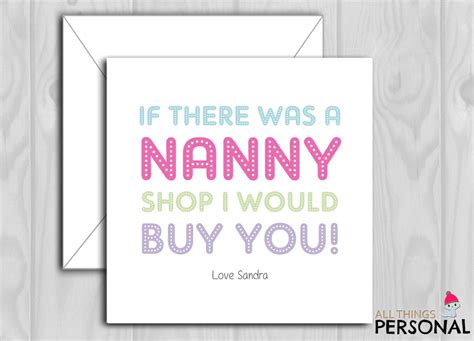 Personalised Nanny Card Mothers Day Card Birthday Card Christmas