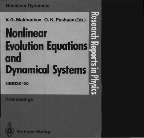 Pdf Nonlinear Evolution Equations And Dynamical Systems