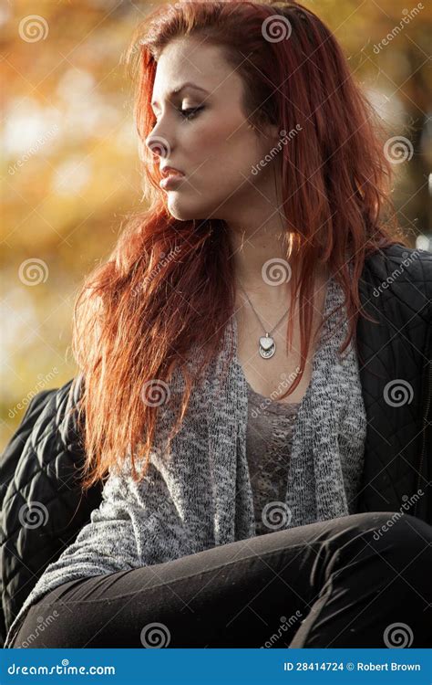 Young Woman With Beautiful Auburn Hair Stock Images Image 28414724