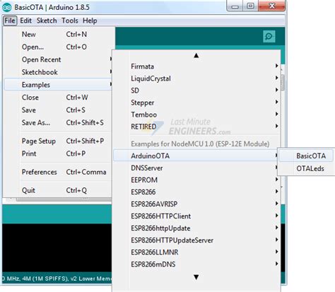 nodemcu esp8266 over the air ota programming in arduino ide mobile