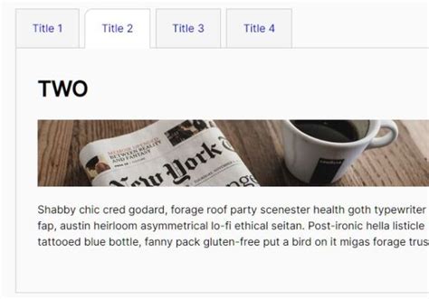 latest free tabs components in pure javascript and css css script