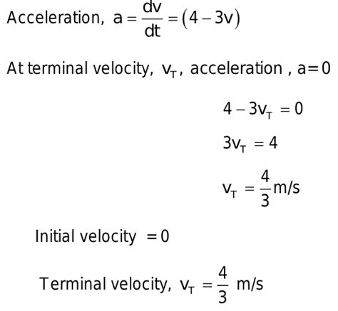 Acceleration Of A Body Is Given By A 4 3v M S 2 Speed V Is In M S