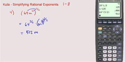 Kuta Simplifying Rational Exponents 1 Through 8 Youtube