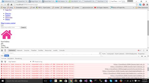 javascript resources fail to load internal server error stack