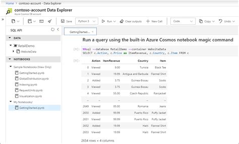 built in jupyter notebooks in azure cosmos db are now