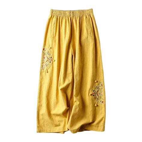 Awxnjux Wide Leg Pants Woman Women S Culottes Linen Blend Wide Leg
