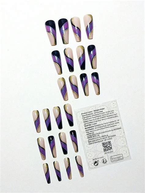 Instantly Upgrade Your Look With 24pcs Set Extra Long Coffin Shaped