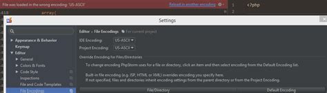 php phpstorm file encoding issue stack overflow