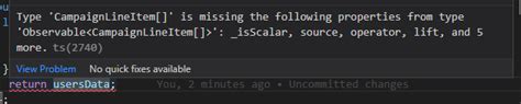 javascript observable error while trying to return function result
