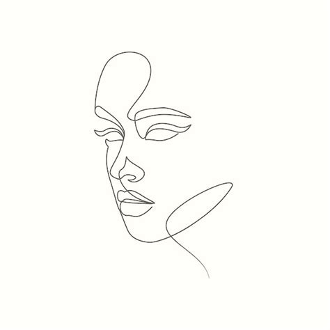 Premium Vector Woman Face Beauty Girl One Line Drawing Portrait
