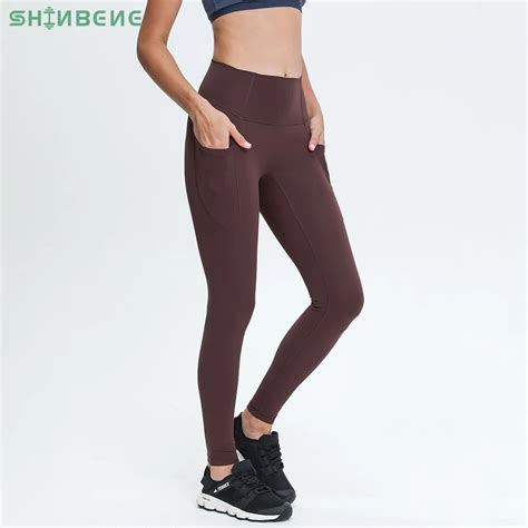Shinbene Side Pocket High Rise Sport Fitness Legging Women No Camel Toe