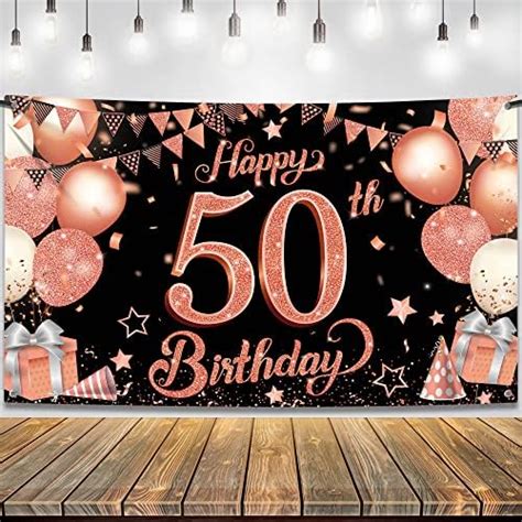 Trgowaul 50th Birthday Decorations For Women Pink Rose