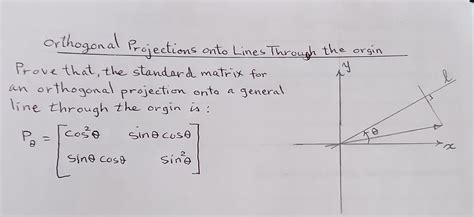Solved Orthogonal Projections Onto Lines Throunh The Orgin
