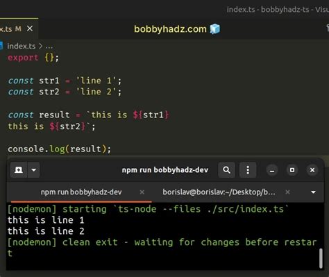 interpolate variables in a string in typescript bobbyhadz