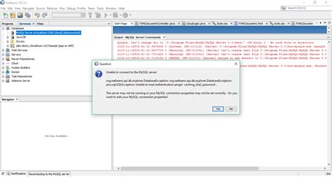 how connecting to a mysql database with caching sha2