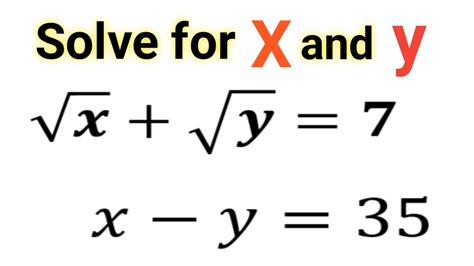 Solve This System Of Non Linear Equations Solve For X And Y Maths