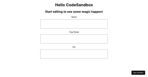 form validation with react hooks codesandbox