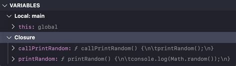 javascript vs code debug console how to access closure functions