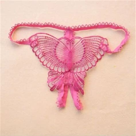 Hot Women 6 Colors Butterfly Sexy Lace Open Crotch Thongs G String V