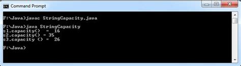 stringbuffer capacity in java examples