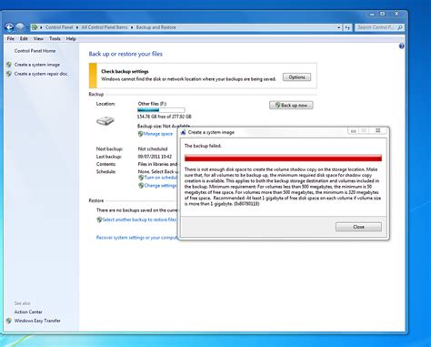 backup error 0x80070057 windows 7 help forums