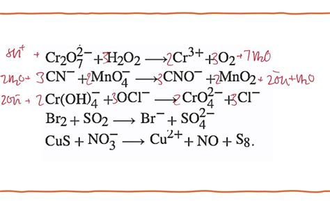 Solved Balance The Following Oxidation Reduction Equations The
