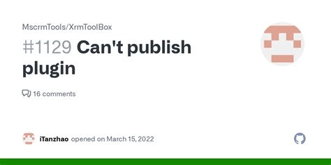 can t publish plugin · issue 1129 · mscrmtools xrmtoolbox · github