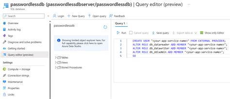 connect to and query azure sql database using node js and mssql npm