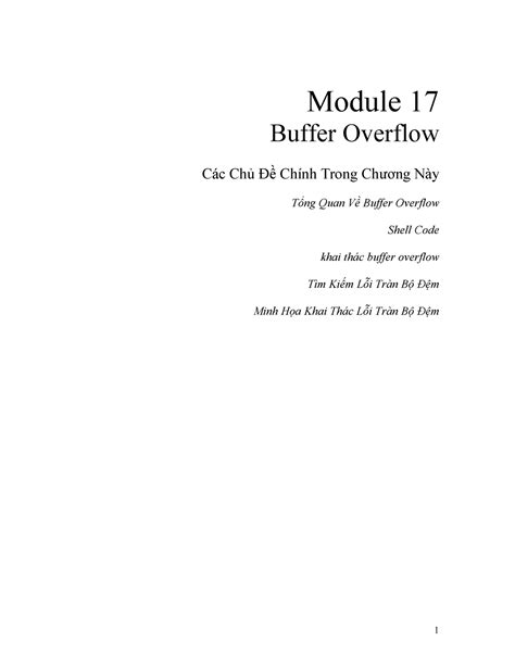 finish 17 buffer overflow 9 module 17 buffer overflow các chủ Đề