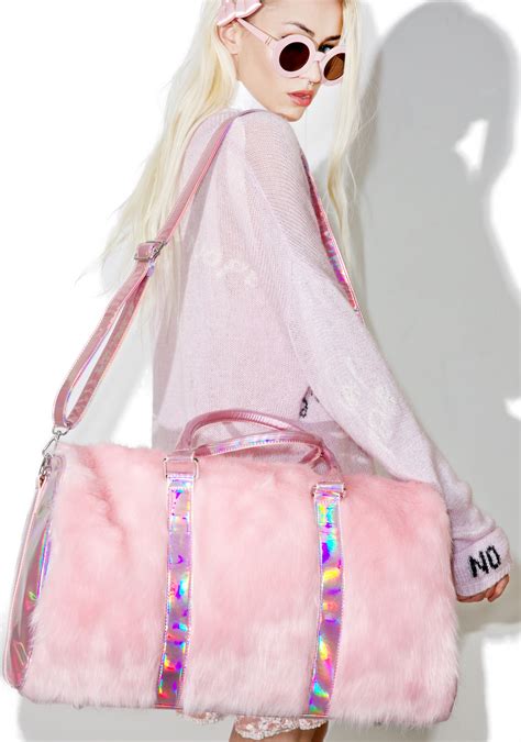 Pink Faux Fur Weekender Bag Dolls Kill