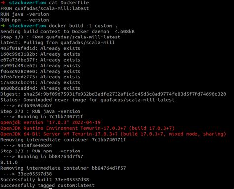 docker chaining dockerfiles after from running npm no longer works