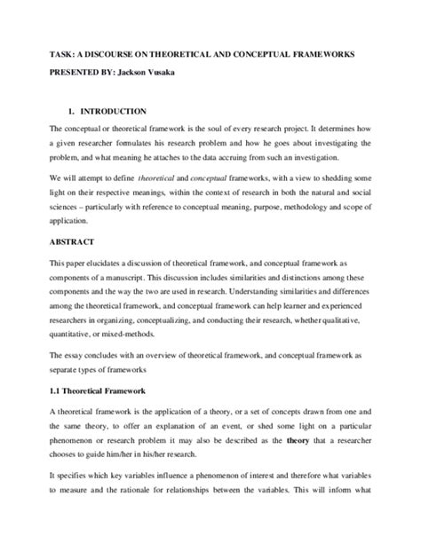 Conceptual Framework In Nursing Research Examples