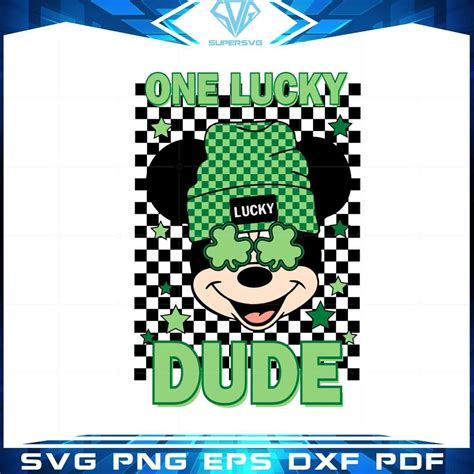 One Lucky Dude St Patricks Day Mickey Mouse Svg Cutting Files
